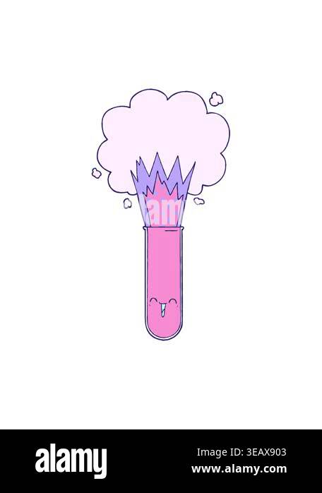 pixelize effect animation of cartoon motion chemicals in test tube ...