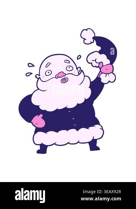 jiggle motion animation of cartoon santa claus waving his hat Stock ...
