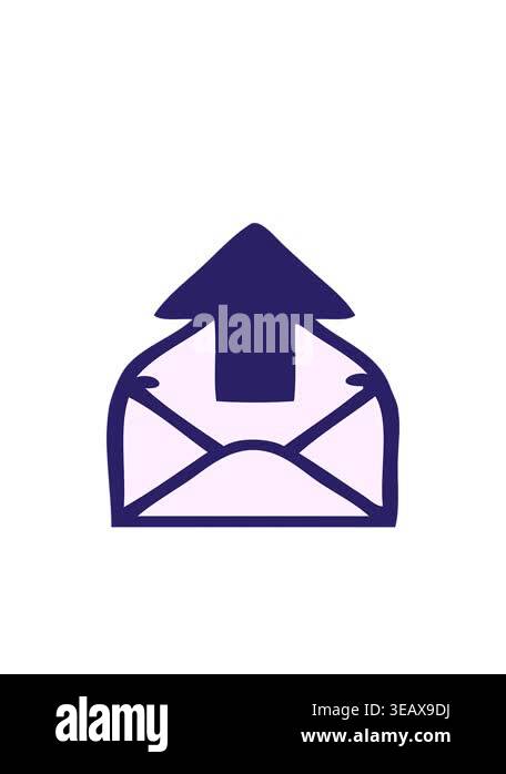 bobbing motion animation of cute cartoon of a email sign Stock Video ...