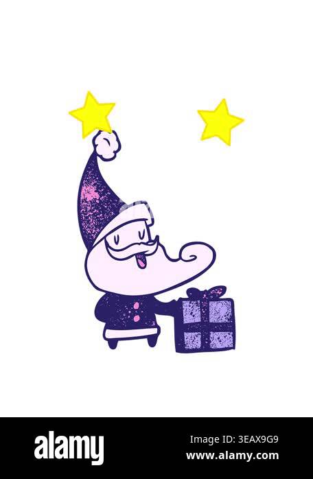 spinning stars animation of cartoon santa claus image Stock Video ...