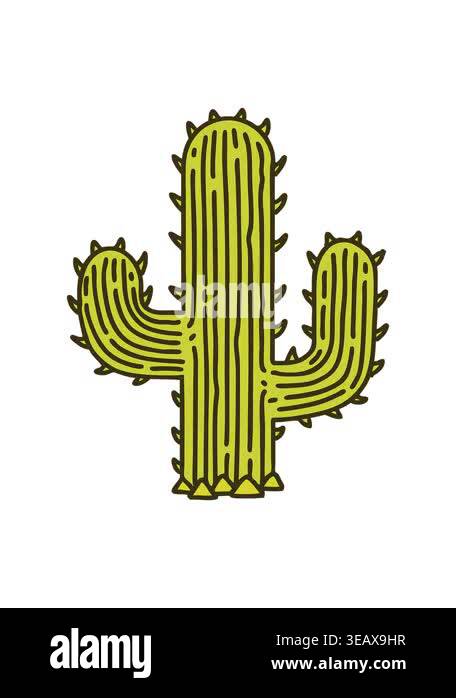 changing color animation of iconic tattoo style image of a cactus Stock ...