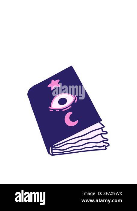 stretching up animation of a spooky spellbook with eyeball Stock Video ...