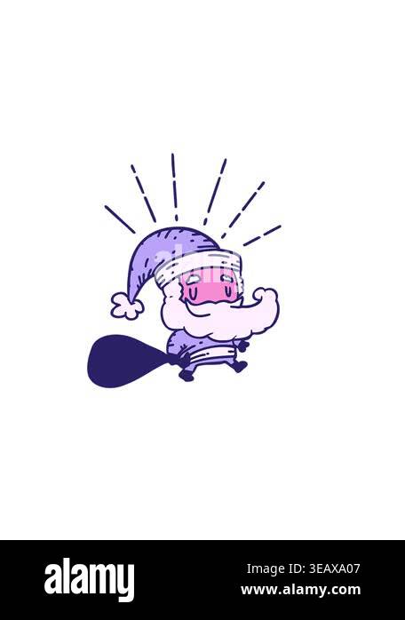 horizontally vibrating animation of illustration of a santa claus ...
