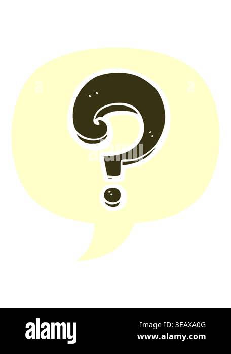 changing color animation of cartoon question mark with speech bubble in ...