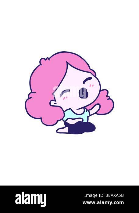 radioactive glowing animation of freehand style cartoon of cute kawaii ...