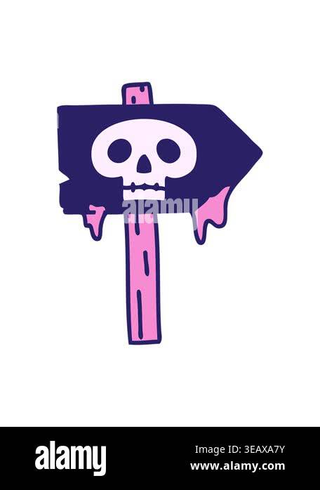 shaking motion animation of cartoon of a spooky halloween sign post ...