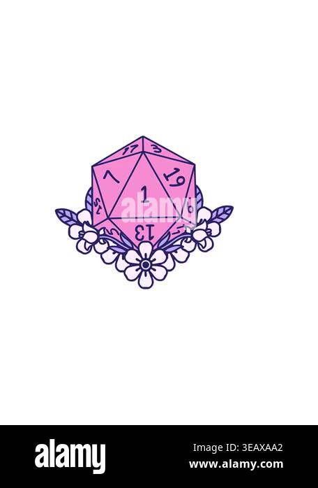 horizontally vibrating animation of Retro Tattoo Style natural one dice ...
