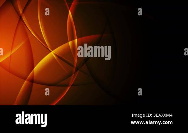 Dark orange shiny glossy flowing waves abstract motion background Stock ...