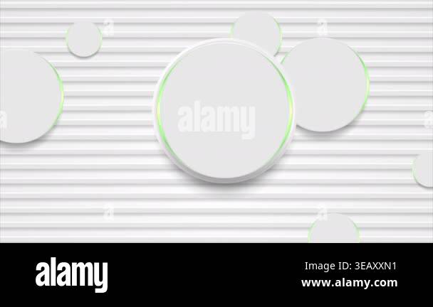 Grey paper stripes and circles with green glowing lights video ...