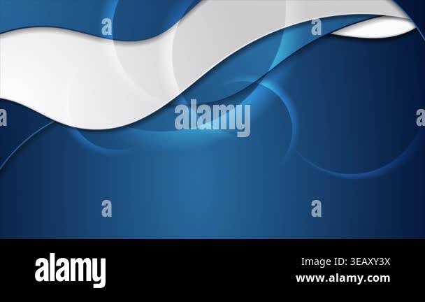 Blue and grey abstract glossy waves corporate motion background Stock ...