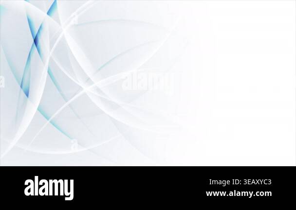 Blue and white shiny glossy flowing waves abstract motion background ...