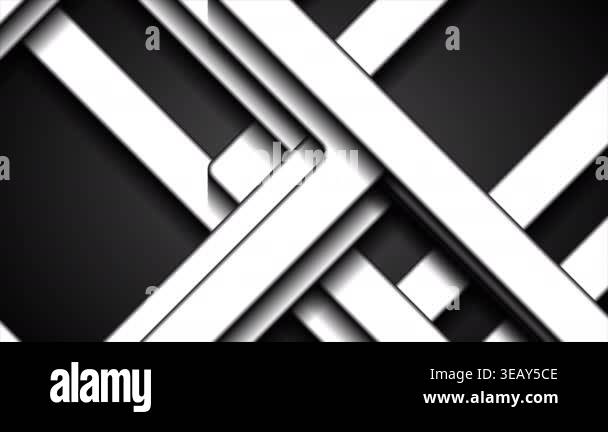 White stripes on black background motion design Stock Video Footage - Alamy