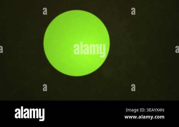 Minimalist bright green circle floating on dark background Stock Video ...