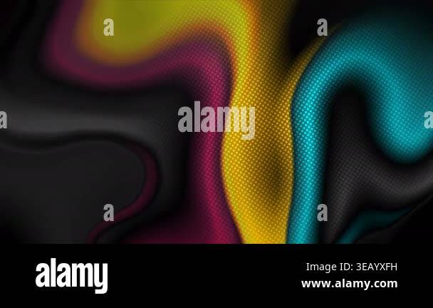 Colorful and black liquid waves abstract motion background Stock Video ...