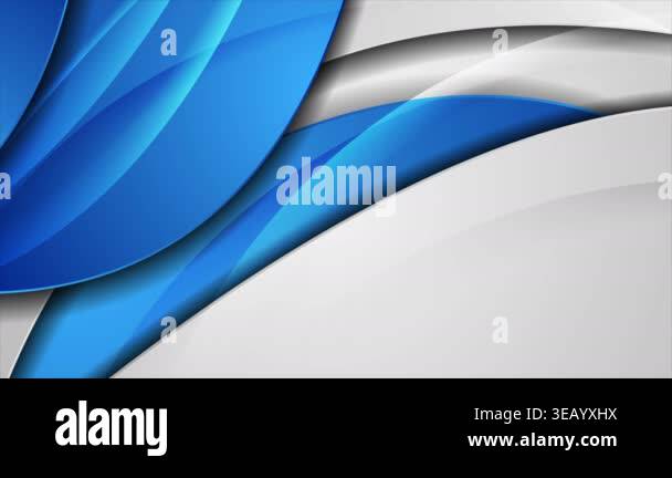 Blue and grey abstract glossy waves corporate motion background Stock ...