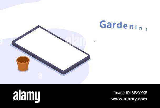 Online gardening store. Moving banner with indoor houseplants and ...