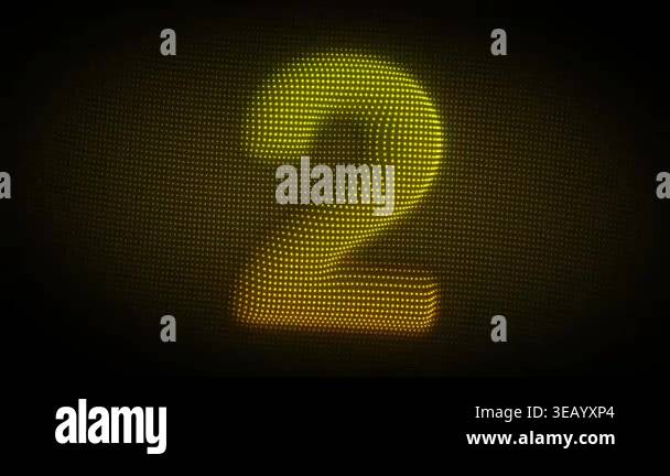 Golden Number Two Particle Animation on Dark Background, Glowing Dot ...