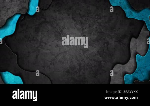 Dark blue and black grunge waves abstract motion background Stock Video ...