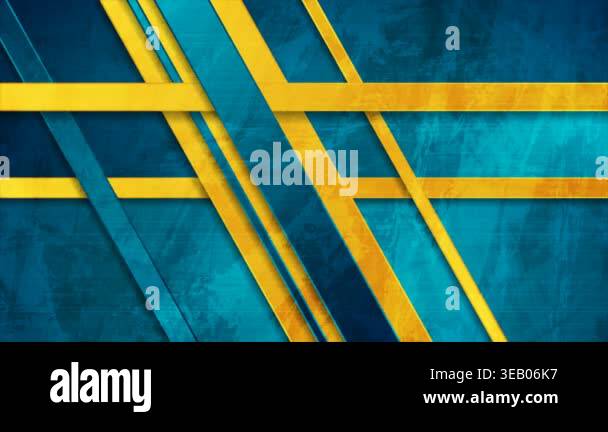 Bright yellow and blue stripes grunge geometric motion background Stock ...