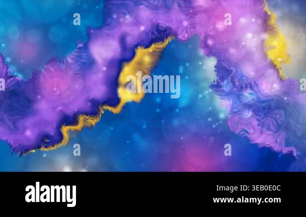 Colorful fluffy wave and bokeh lights abstract motion background Stock ...