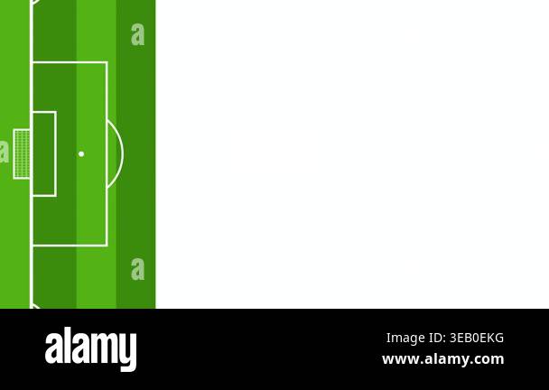 Top View of Football Soccer Field Pitch Animation with Center Circle ...