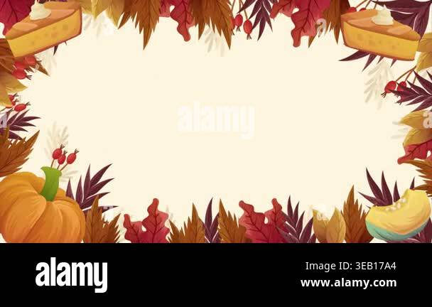 thanksgiving day autumn season banner template design with pumpkin ...