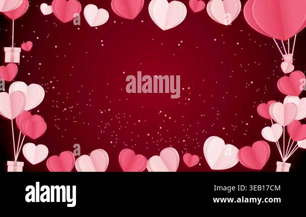 valentines day background with balloons Stock Video Footage - Alamy