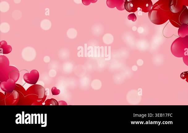 valentine 's day card with red hearts and flowers Stock Video Footage ...