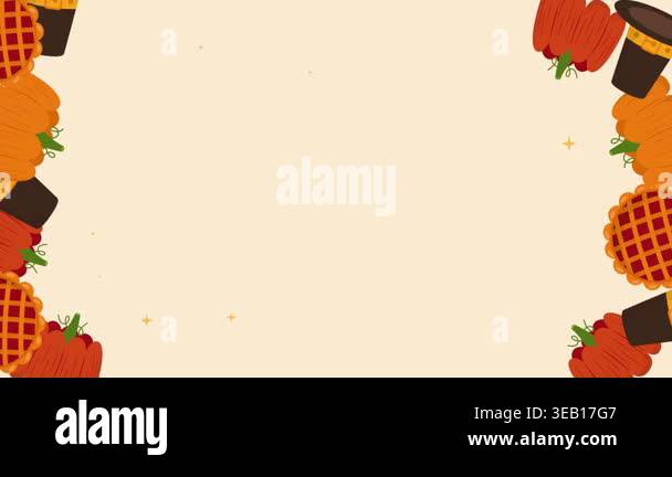 vector horizontal frame with autumn leaves, pumpkins and pumpkins ...