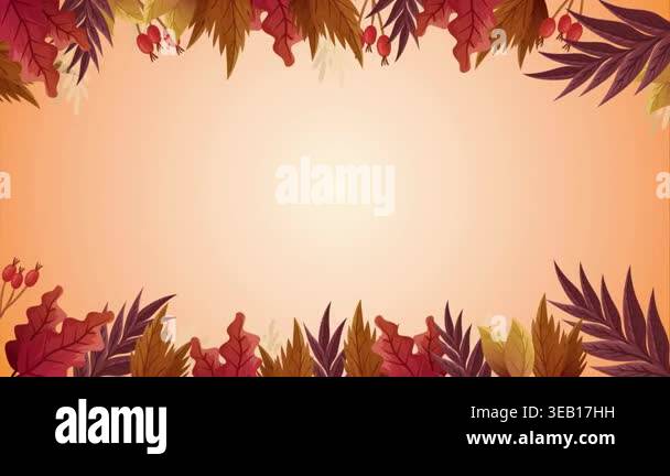 autumn background. leaves and oak branches. vector illustration Stock ...