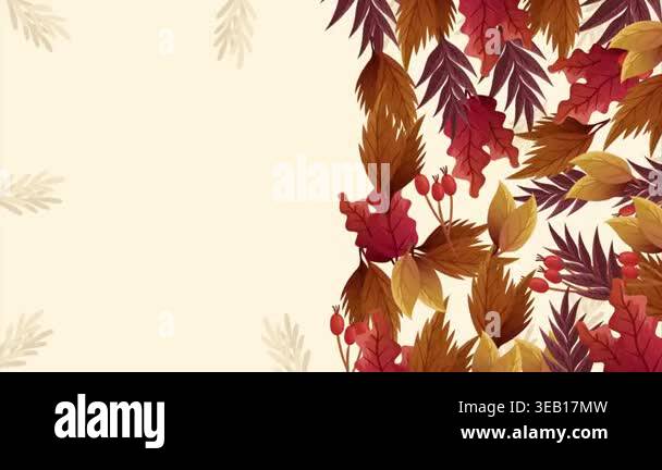 seamless pattern with autumn leaves. vector illustration Stock Video ...