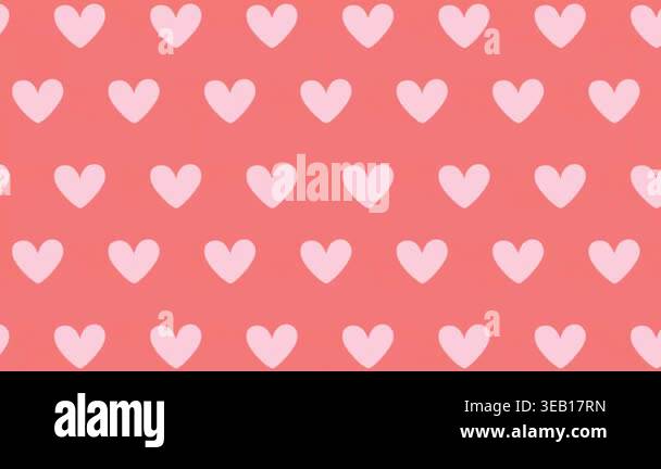 seamless red hearts pattern on pink background. valentines day love ...