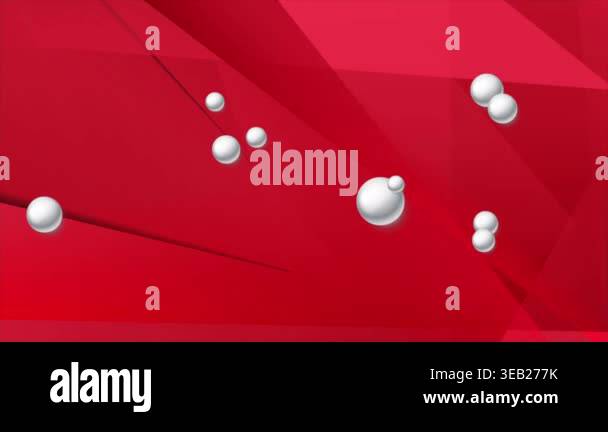 Bright red low poly abstract motion background with circle beads Stock ...
