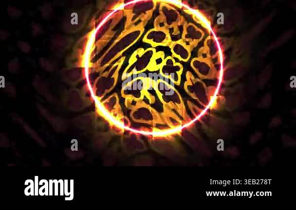 Glowing neon circle abstract art design Stock Video Footage - Alamy