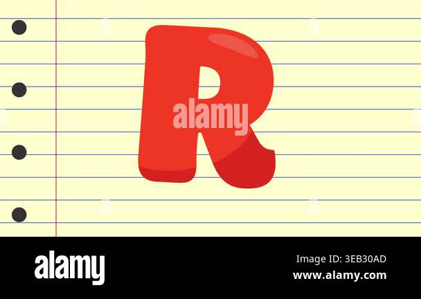 R Is For Rabbit Cartoon Character Alphabet For Kids Learning. 4K ...