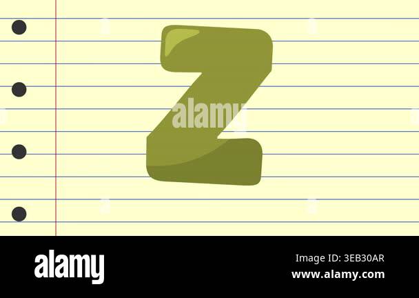 Z Is For Zebra Cartoon Character Alphabet For Kids Learning. 4K ...