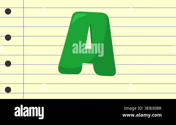 A Is For Ant Cartoon Character Alphabet For Kids Learning. 4K Animation ...