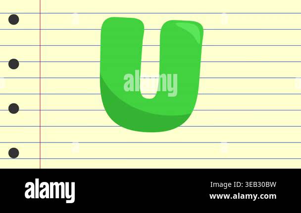 U Is For Unicorn Cartoon Character Alphabet For Kids Learning. 4K ...