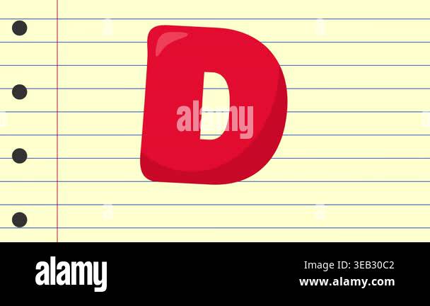 D Is For Dog Cartoon Character Alphabet For Kids Learning. 4K Animation ...