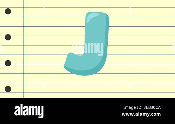 J Is For Jellyfish Cartoon Character Alphabet For Kids Learning. 4K ...