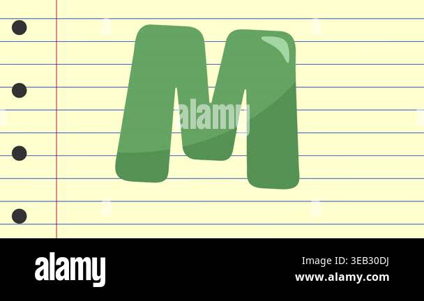 M Is For Monkey Cartoon Character Alphabet For Kids Learning. 4K ...