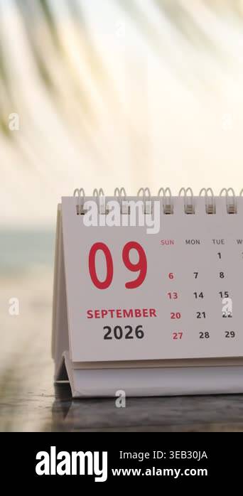 Slow motion footage of flip calendar pages for change months from ...