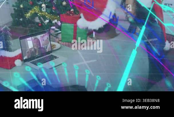 Animation of statistics and financial data processing over business ...