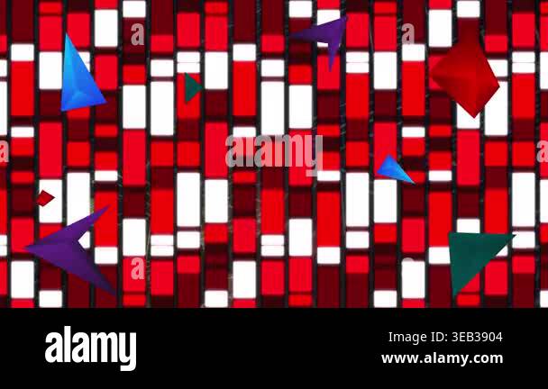 Animation of glowing qr code over neon geometric shapes. Communication ...