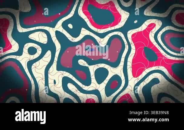 Animation of level up text over colorful graphics and shapes. American ...