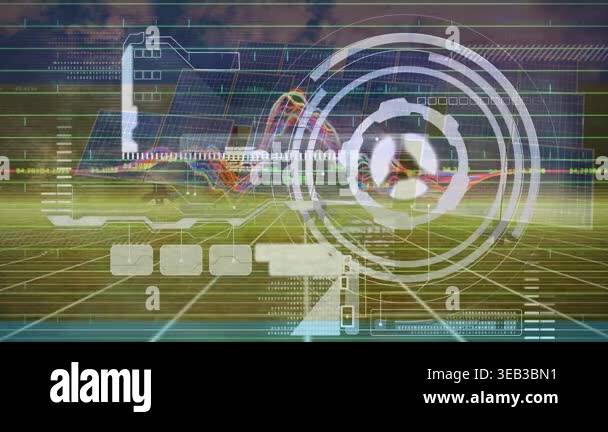 Animation of processing circle data and graphs in digital space ...