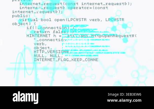 Animation of computer and scientific data processing on white ...