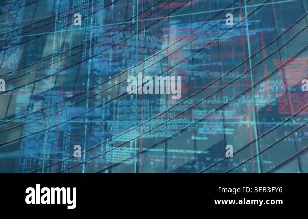 Animation of data processing over binary coding and circular servers ...