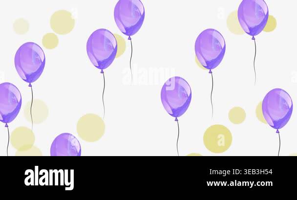 Animation of balloons on colourful background. Colour and movement ...