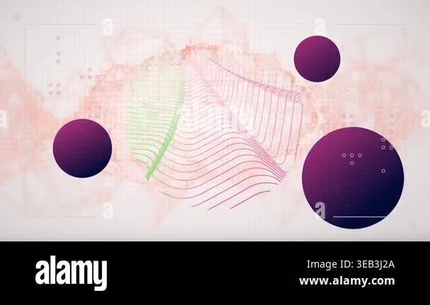Animation of moving shapes and wave over white background. Shape ...